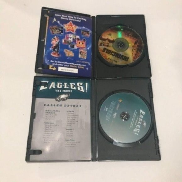 Media | Philadelphia Eagles Dvd Lot Eagles The Movie Disney Invincible ...